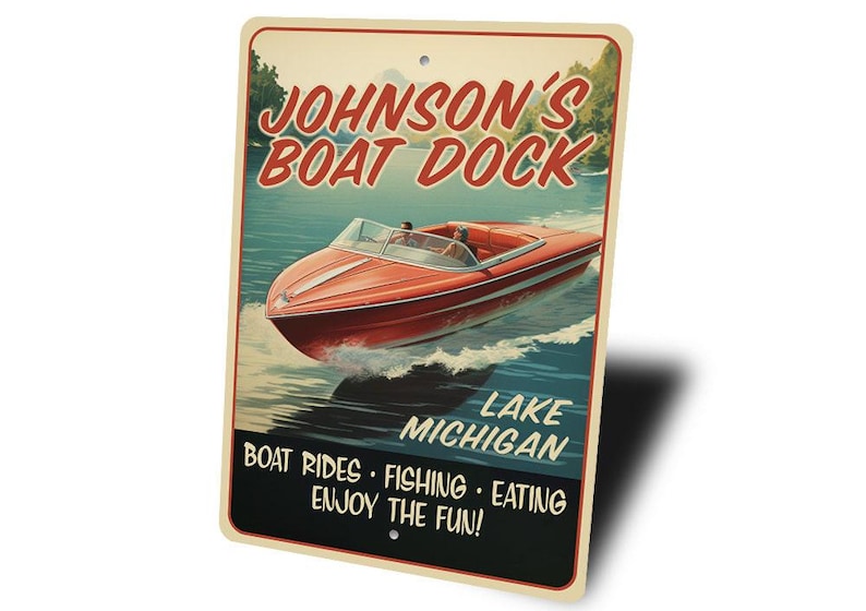 Personalized Boat Dock Metal Sign, Lake House Name Sign, Custom Lake ...