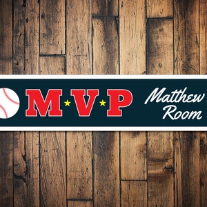 Baseball Sign, Custom MVP Baseball Lover Sign, Personalized Metal ...