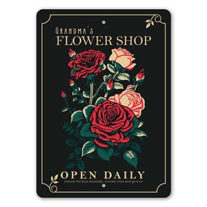 Flower Shop Open Daily Sign, Custom Sign, Retro Flower Market Sign ...