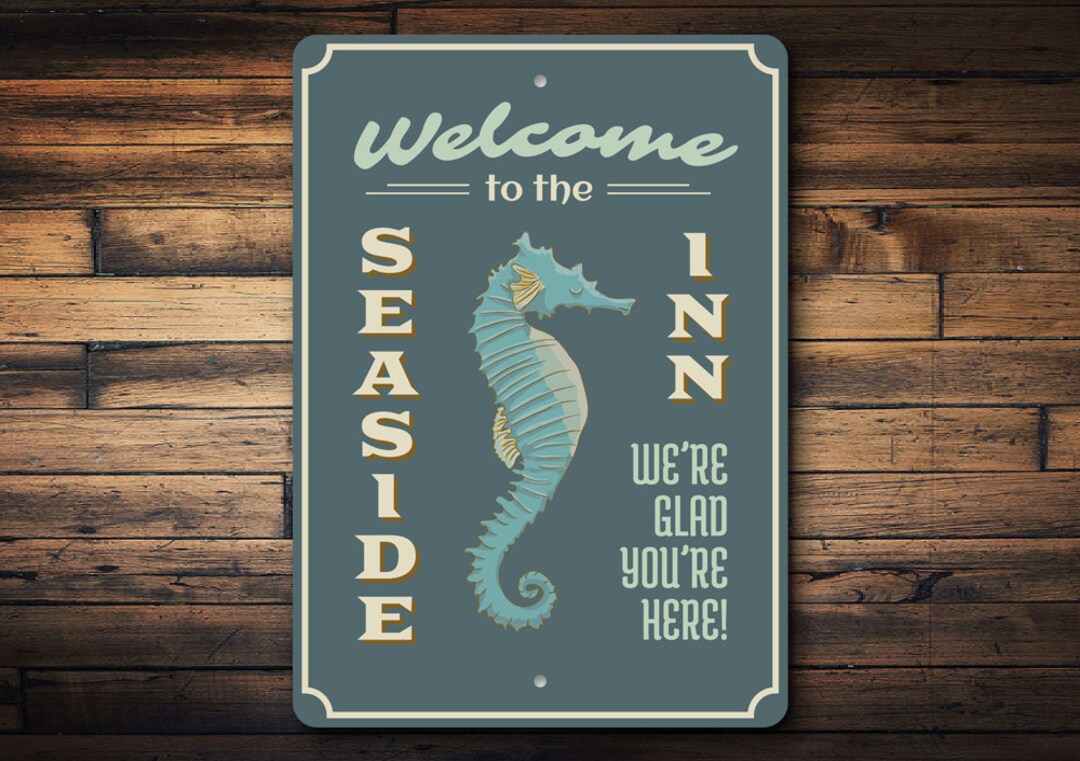 Seaside Inn Sign, Welcome Inn Sign, Beach Decor Design, Sign for Beach ...