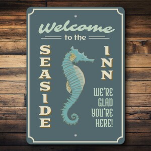 Seaside Inn Sign, Welcome Inn Sign, Beach Decor Design, Sign for Beach ...