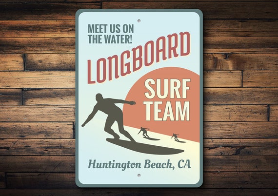 Long Board Surf Sign Surfer Sign Decor Surf Living Coast - Etsy France