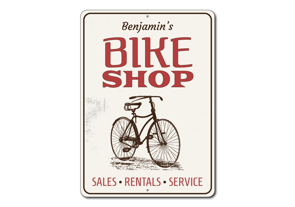 Bike Shop Sign Vintage Bicycle Sign Personalized Bike Sign - Etsy