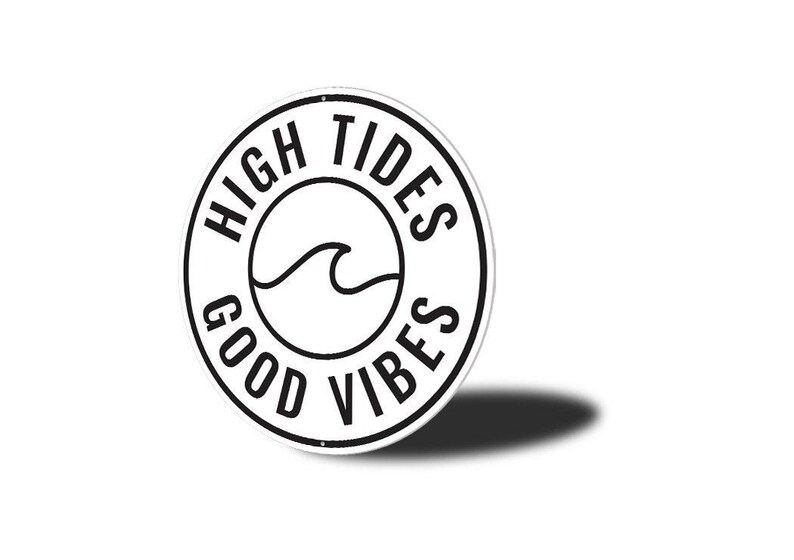 High Tides Good Vibes Sign, Simple Beach Gift, Novelty Beach Sign ...