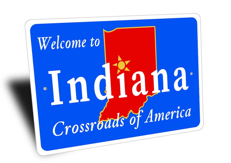 Indiana State Road Sign Indiana Welcome Sign Indiana Road - Etsy