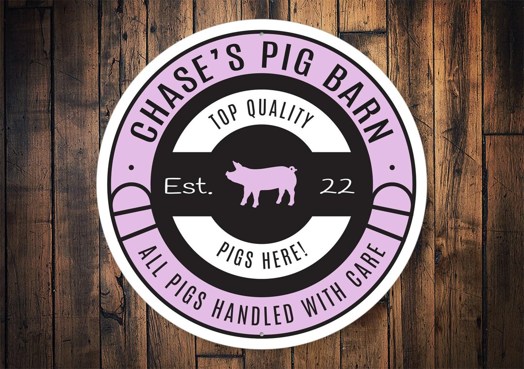 Pig Barn Sign, Custom Pig Sign, Sign for Barn, Farmhouse Gifts, Pig ...