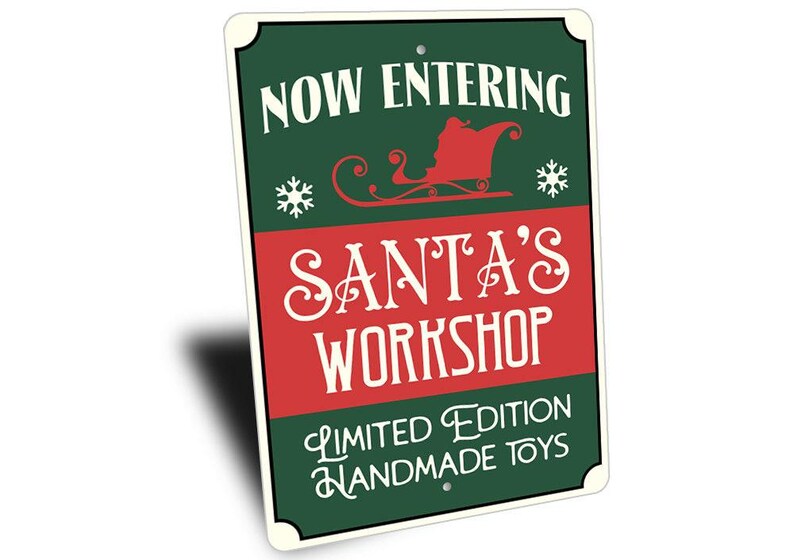 Santas Workshop Entrance Sign, Custom Workshop Sign, Christmas Toy Shop ...