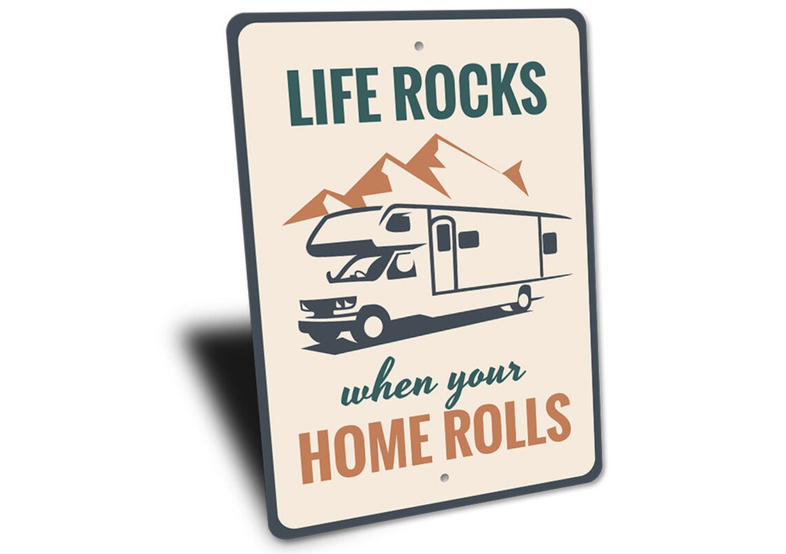 RV Camp Sign Life Rocks Decor Camping Life Camping Humor - Etsy