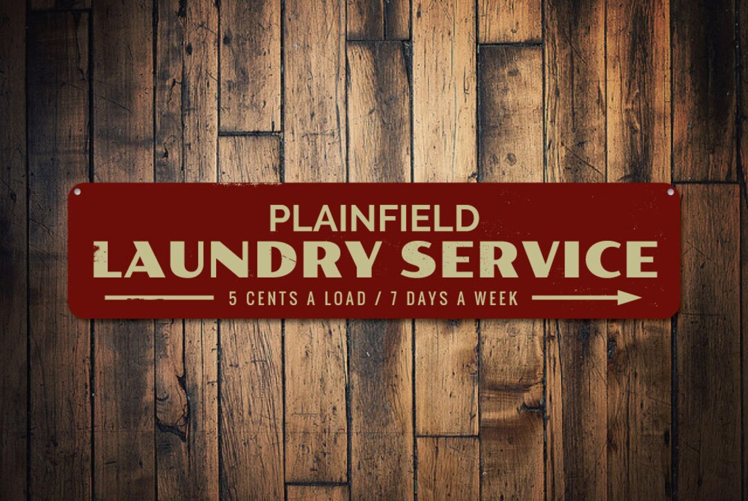 Laundry Service Arrow Sign, Personalized 5 Cents Load & 7 Days Week ...