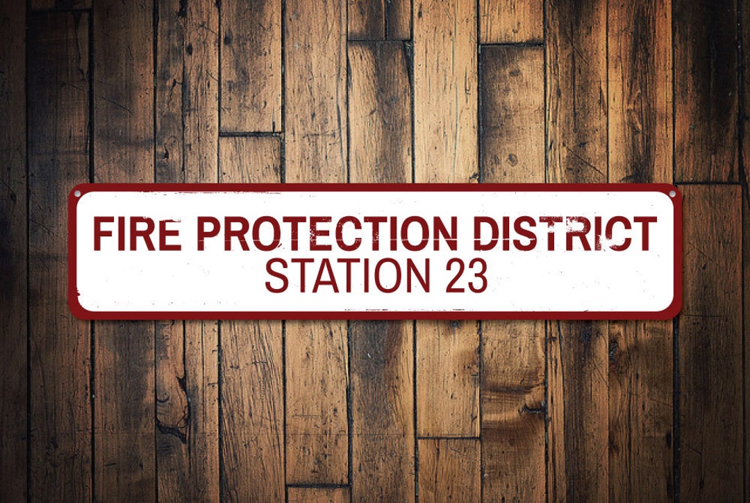 Fire Protection District Sign, Personalized Station Number Sign, Fire ...