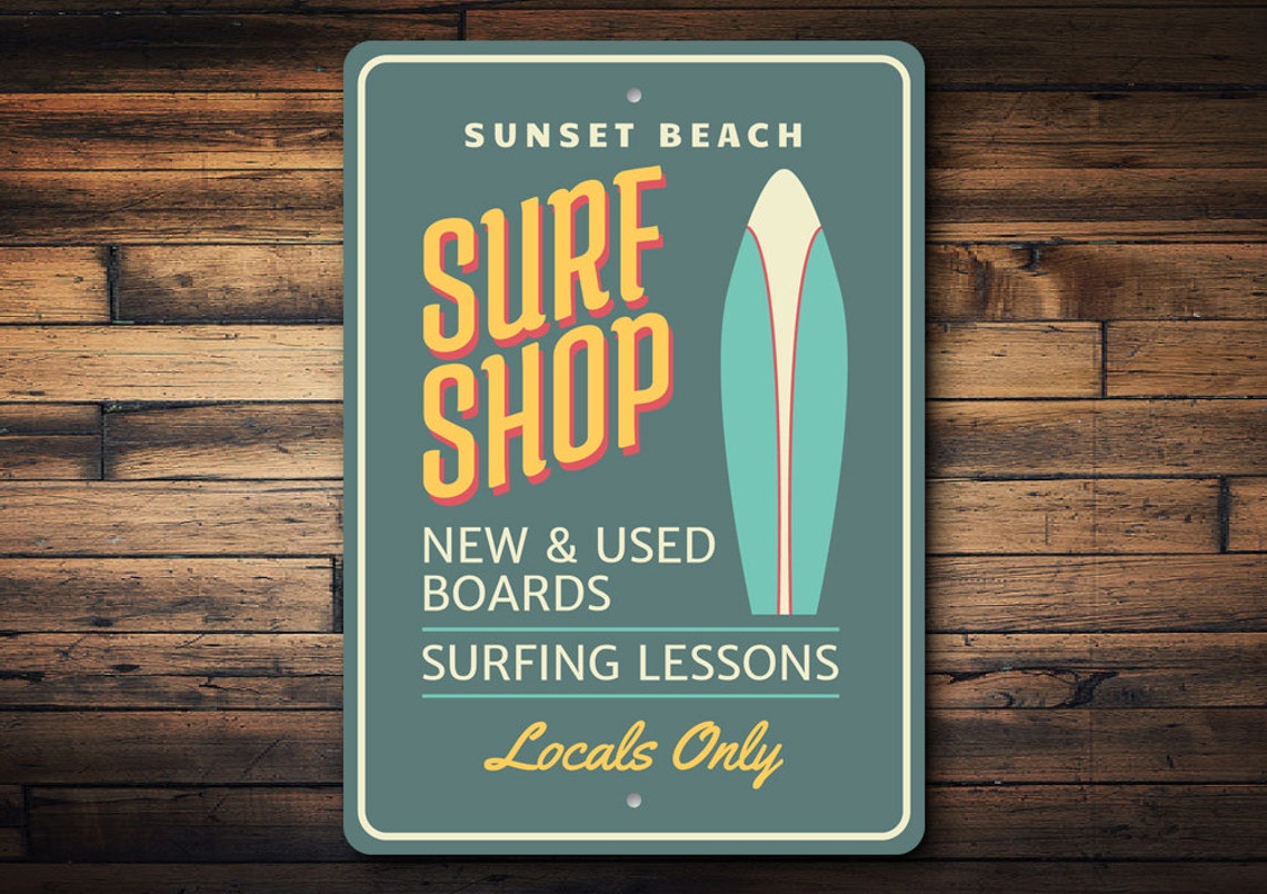 Surfing Shop Sign Beach Surf Sign Beach Shops Design Sign - Etsy