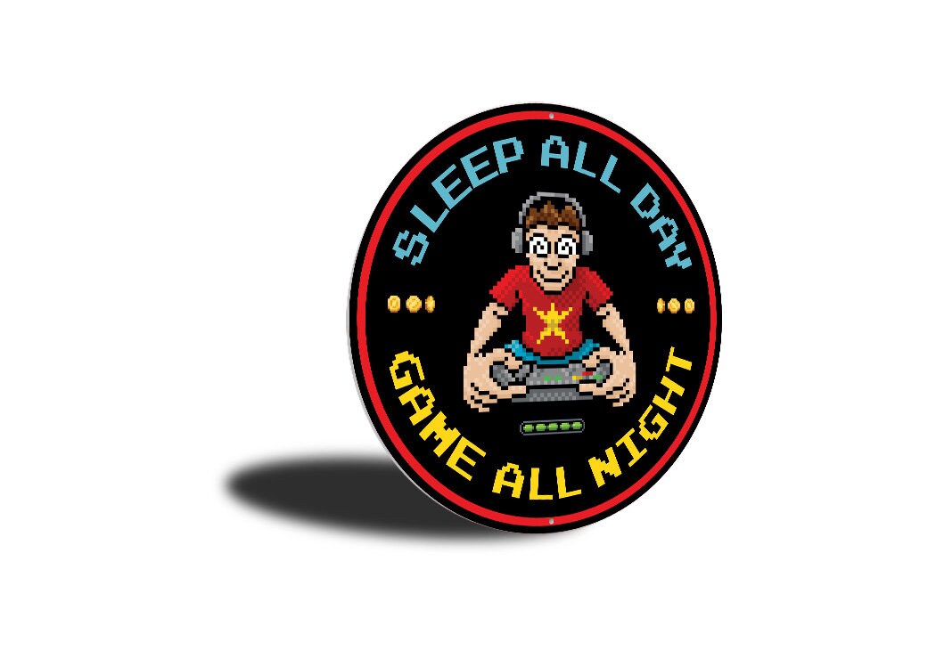 Sleep All Day Game All Night Sign Playroom Sign Game Room - Etsy