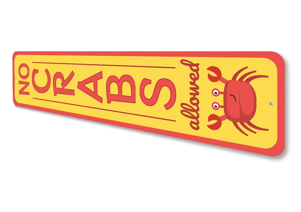 No Crabs Sign Funny Crab Decor Crab Beach Decor Funny Beach - Etsy