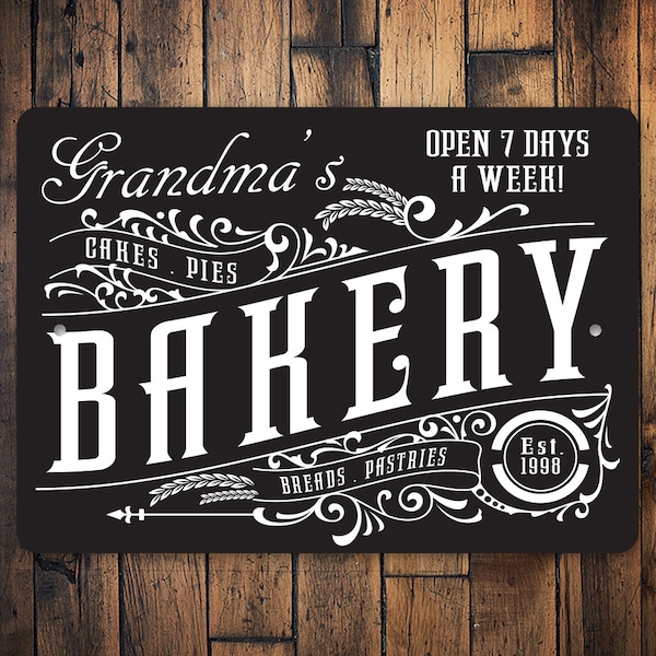 Personalized Vintage Bakery Sign - Etsy