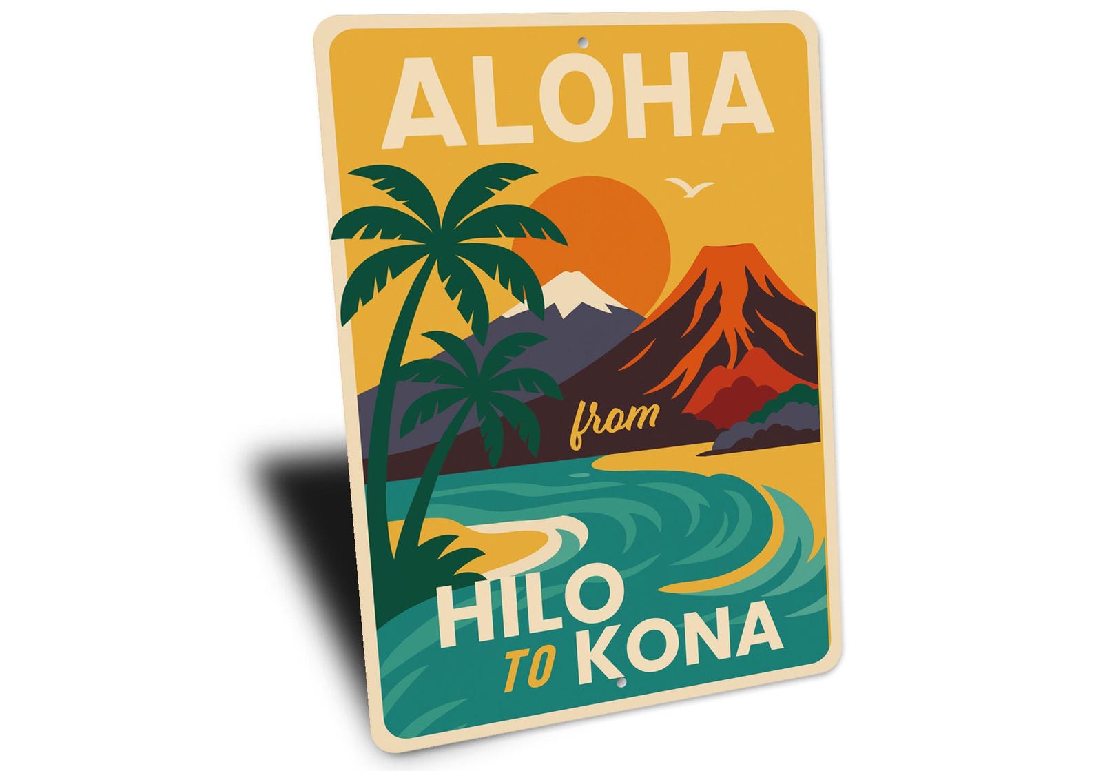 Aloha From Hilo to Kona Sign, Big Island Decor, Hawaii Wall Decor ...