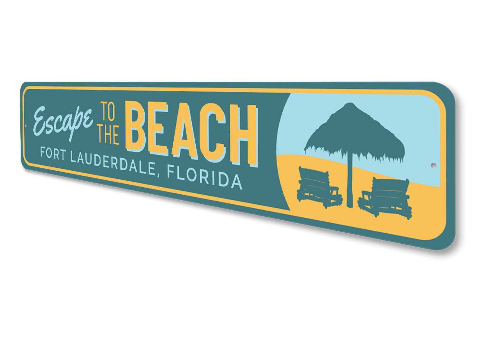 Beach Escape Sign, Fort Lauderdale Sign, Beach Decor, Florida Beach ...