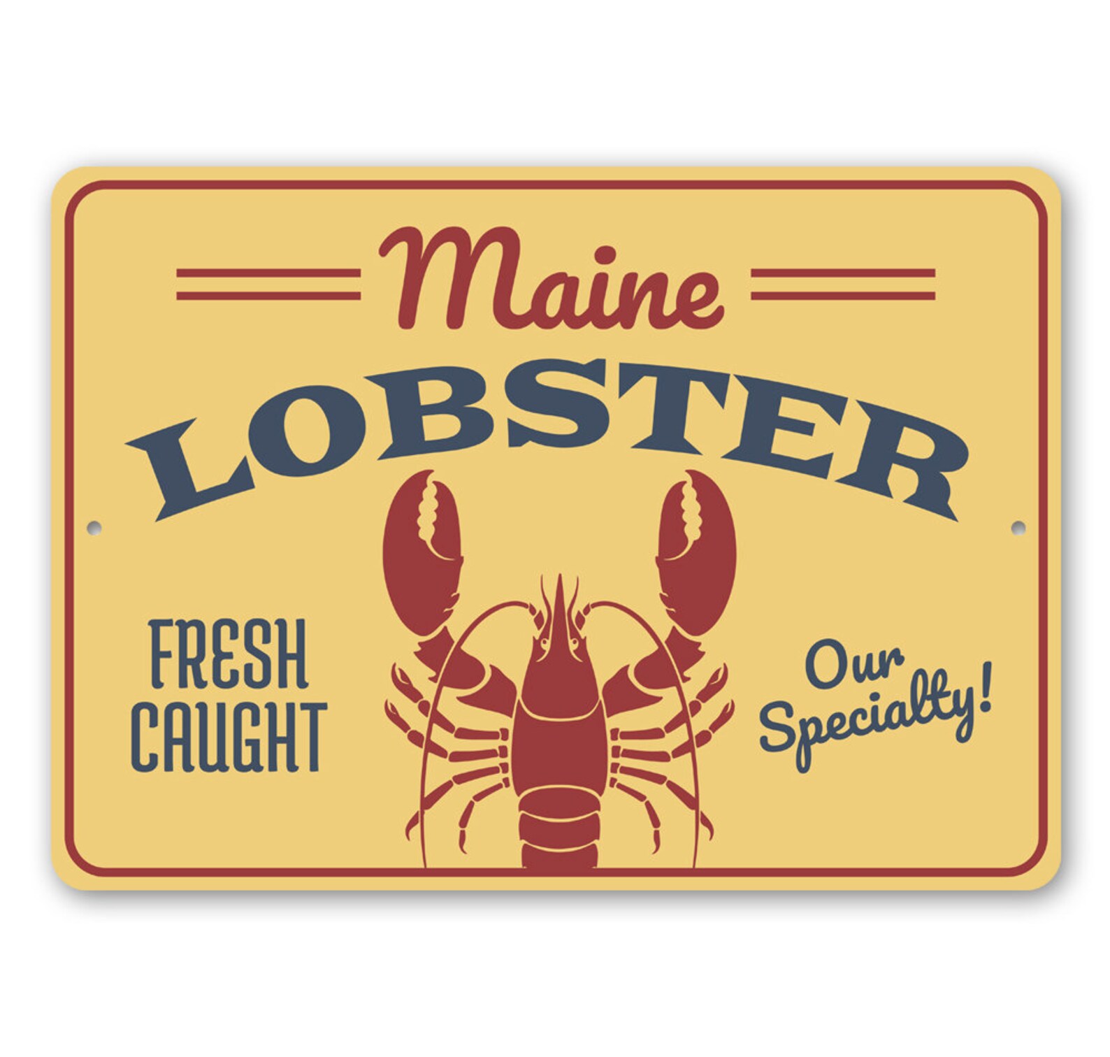 Maine Lobster Sign Fresh Lobster Sign Lobster Decor Maine - Etsy