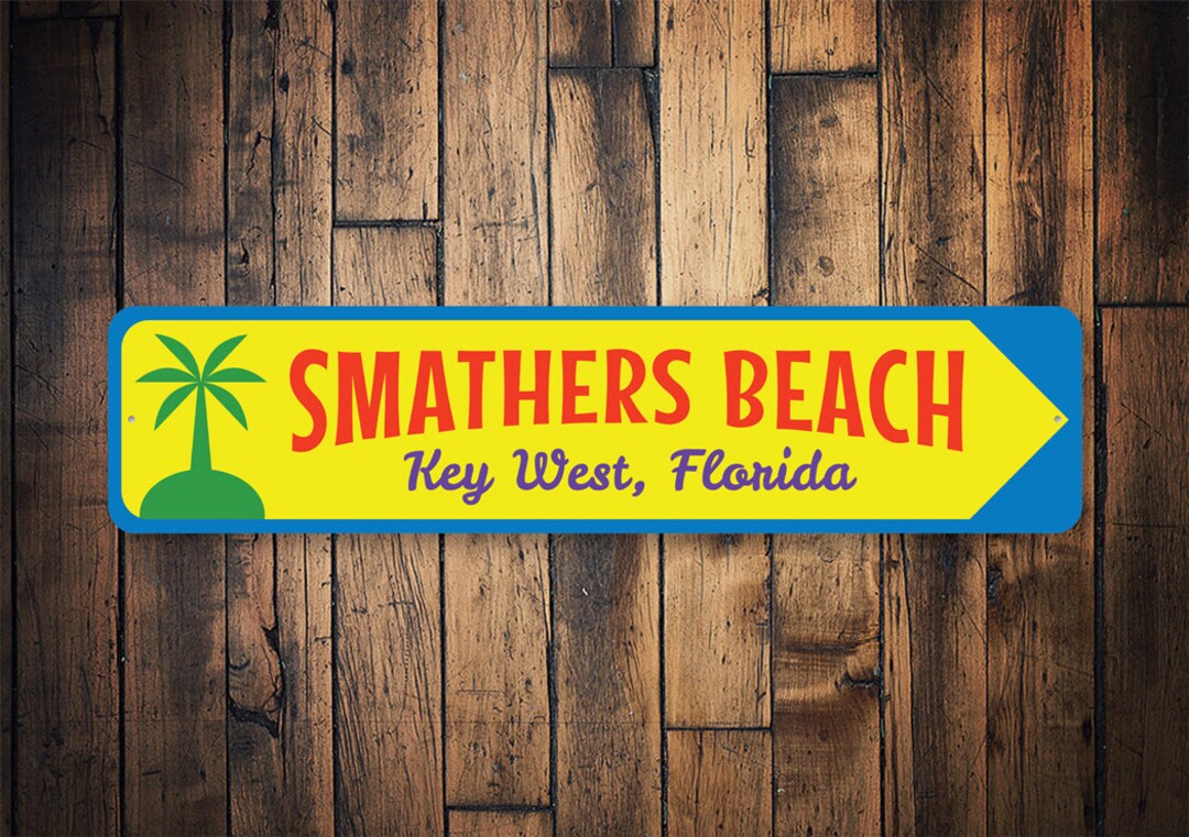 Smathers Beach Sign, Custom Beach Sign, Key West Florida, Beach Decor ...