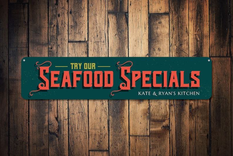 Try Our Seafood Specials Sign Personalized Chef Name Kitchen - Etsy