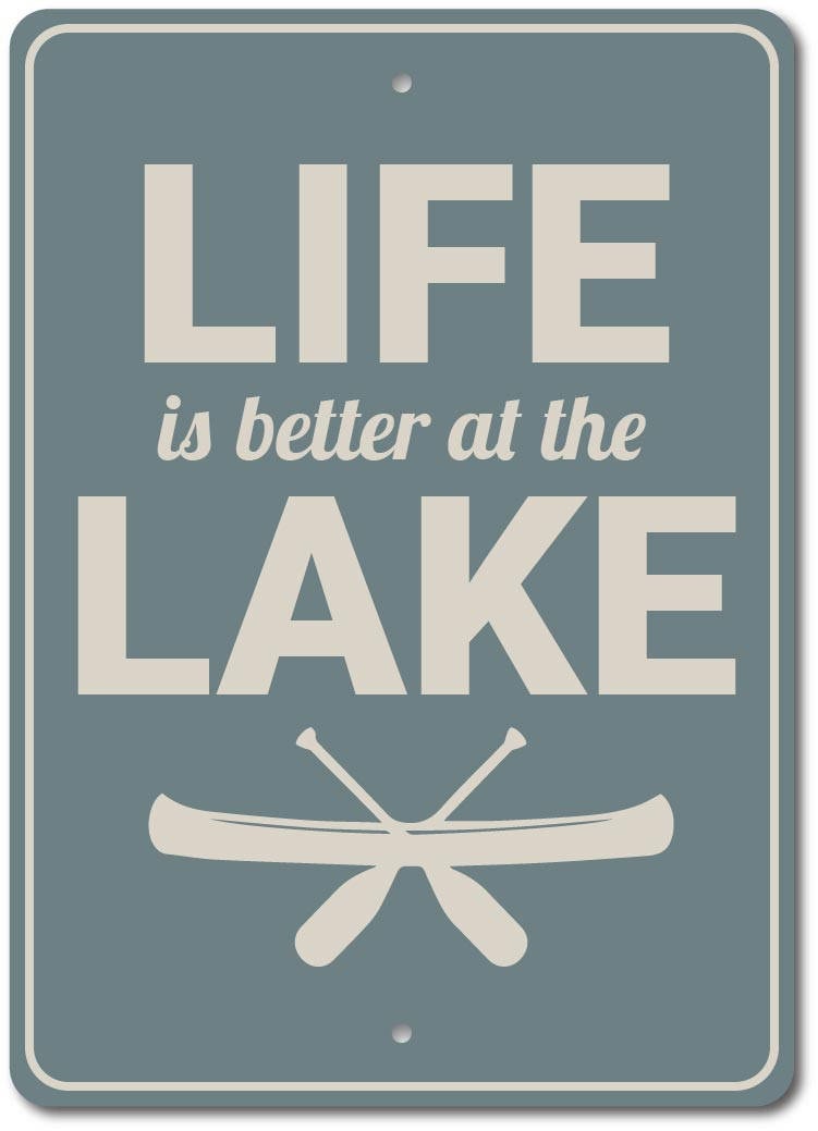 Lake Canoe Sign Lake Life Sign Lake Lover Gift Life is | Etsy