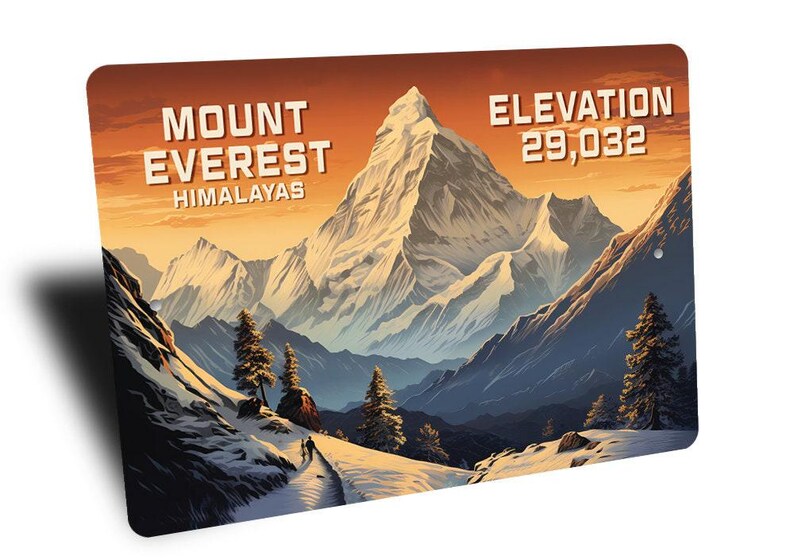 Mount Everest Sign, Mount Everest Gift, Himalaya Mountains, Custom ...