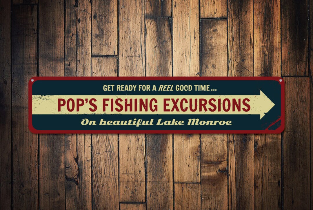 Fishing Excursions Sign, Custom Fishing Gift, Reel Good Time Sign, Gift ...