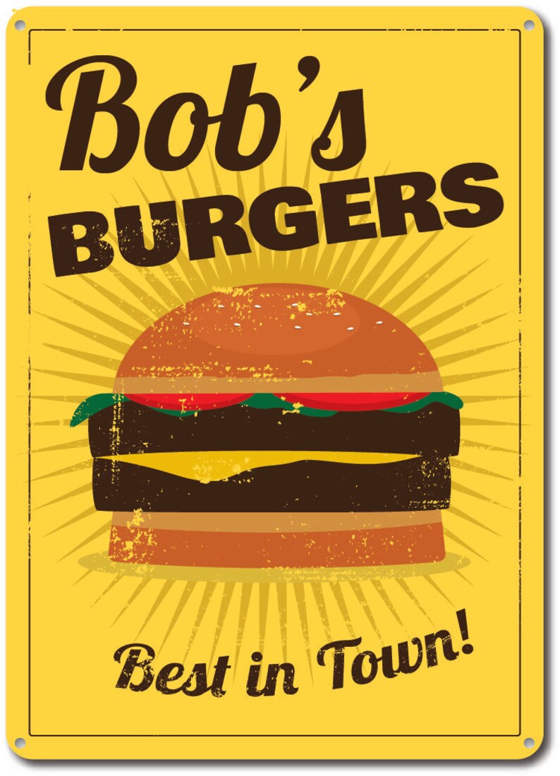 Hamburger Sign Custom Best Burgers in Town Sign Kitchen | Etsy