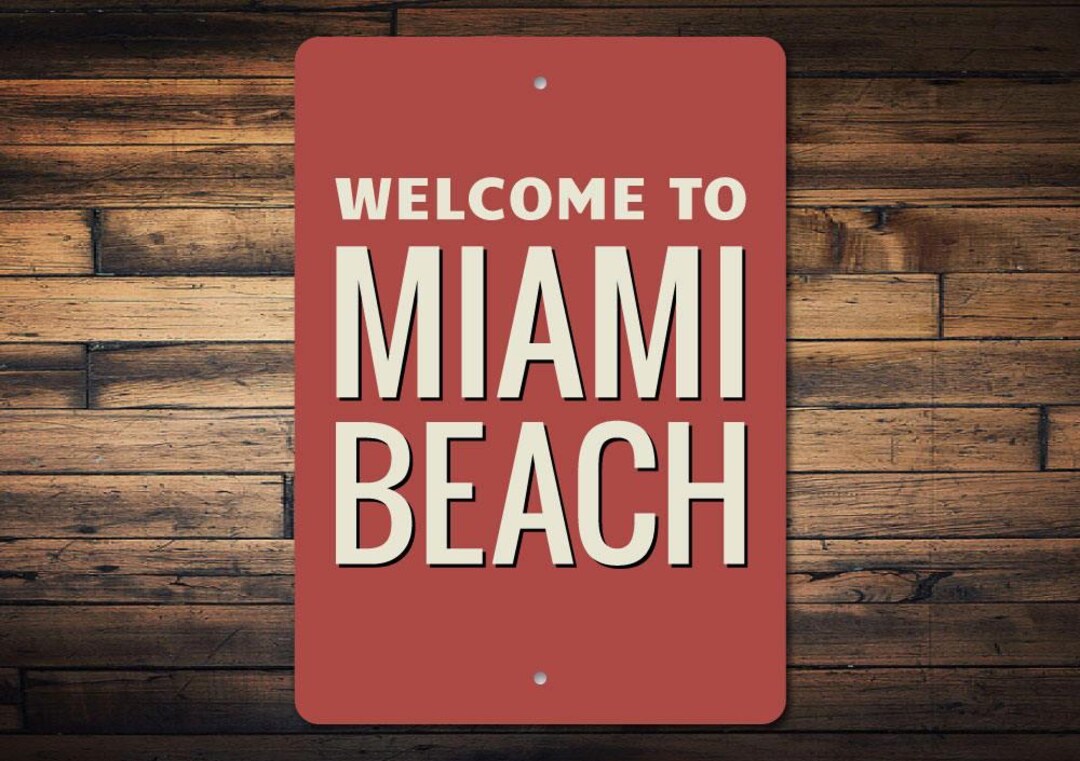 Miami Beach Sign, Custom Beach Decor, Welcome Beach Sign, Beach Welcome ...