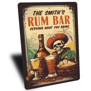 Family Rum Bar Sign, Rum Bar Sign, Custom Rum Gift, Decor for Rum ...