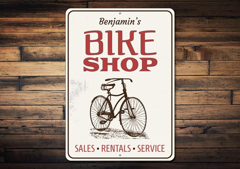 Bike Shop Sign, Vintage Bicycle Sign, Personalized Bike Sign, Custom ...