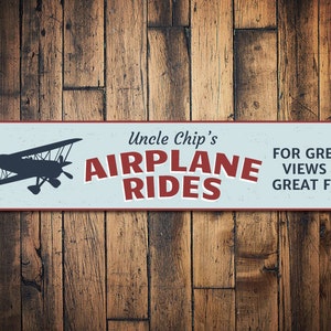 Airplane Rides Sign, Custom Pilot Name Gift, Personalized Aviation ...
