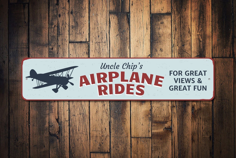 Airplane Rides Sign, Custom Pilot Name Gift, Personalized Aviation ...