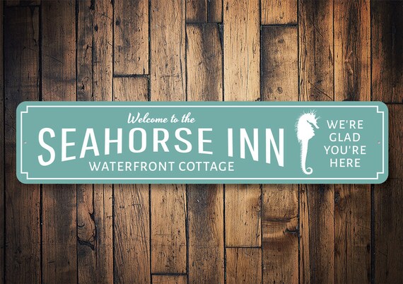 Seahorse Inn Sign Seahorse Sign Waterfront Cottage Custom - Etsy