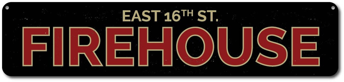 Firehouse Street Name Sign, Personalized Fire Station Location Sign ...