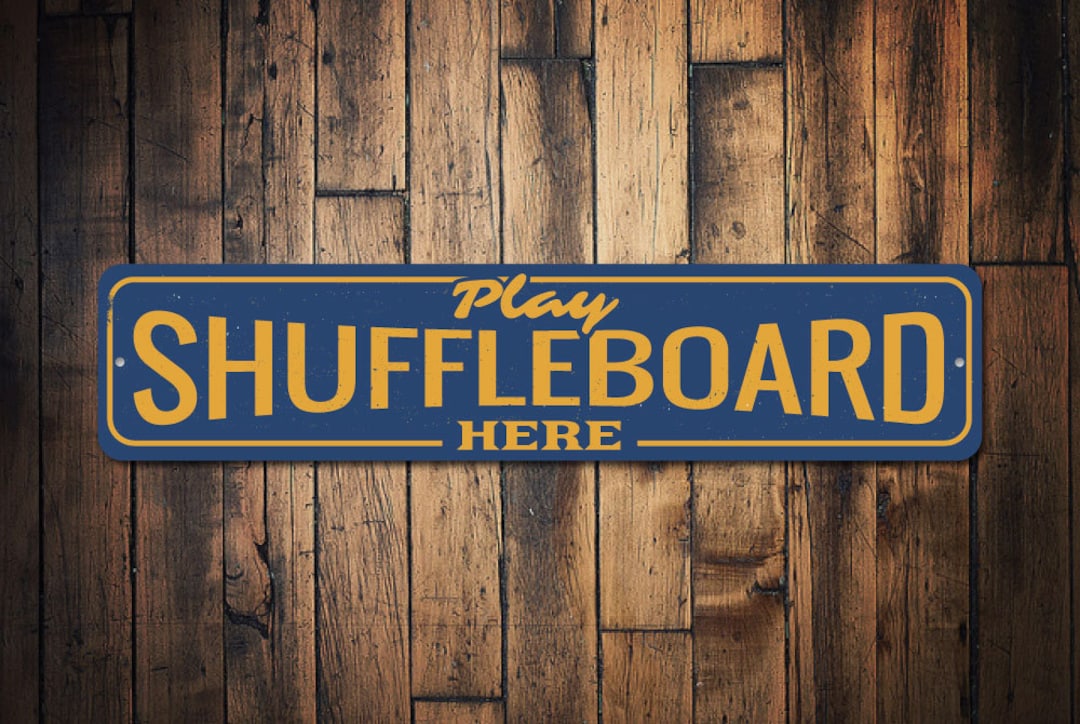 Play Shuffleboard Here Sign, Custom Tournament Game Winner Gift ...