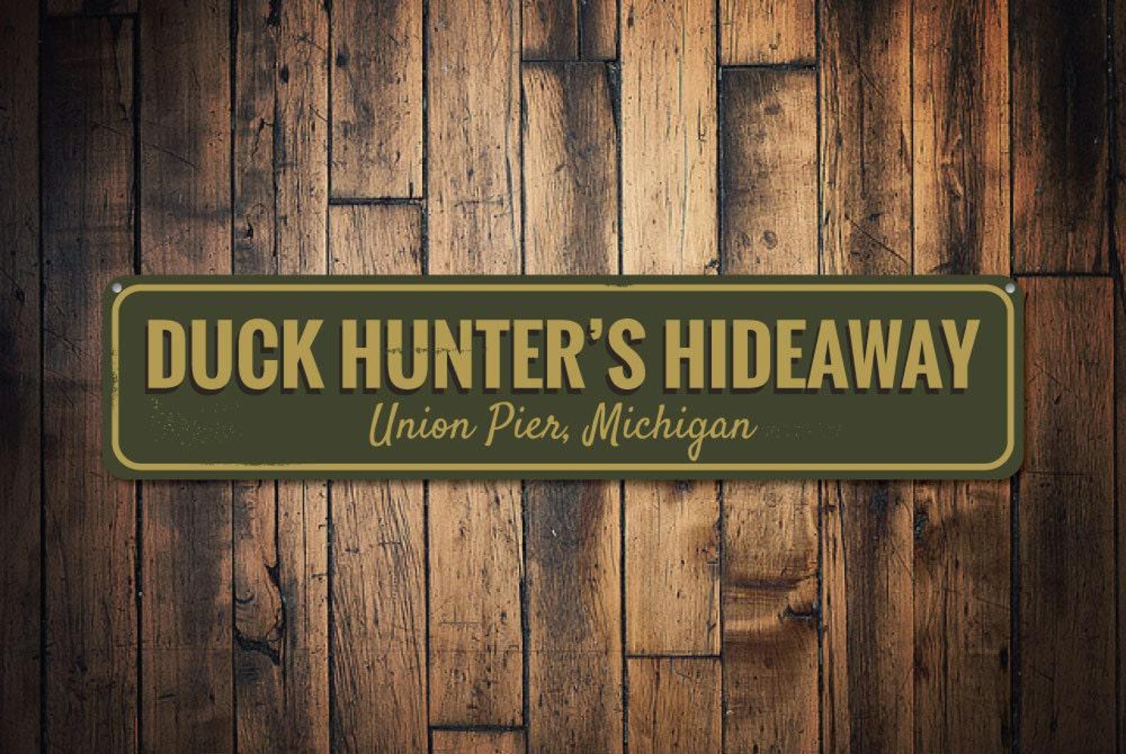 Duck Hunter's Hideaway Sign, Personalized Hunting Location City State ...