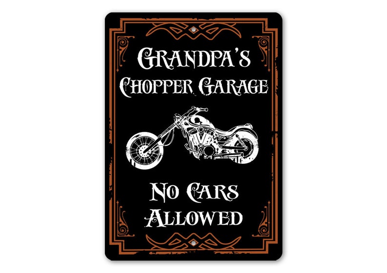 Grandpas Chopper Garage Sign Chopper Garage Motorcycle | Etsy