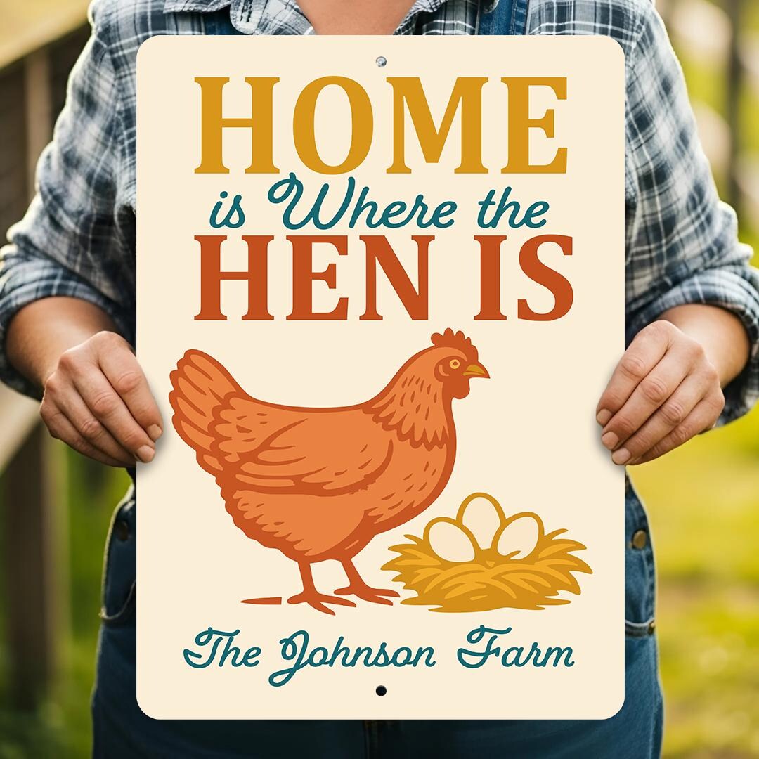 Home is Where the Hen is Sign, Custom Farm Name Sign, Hen House Sign ...