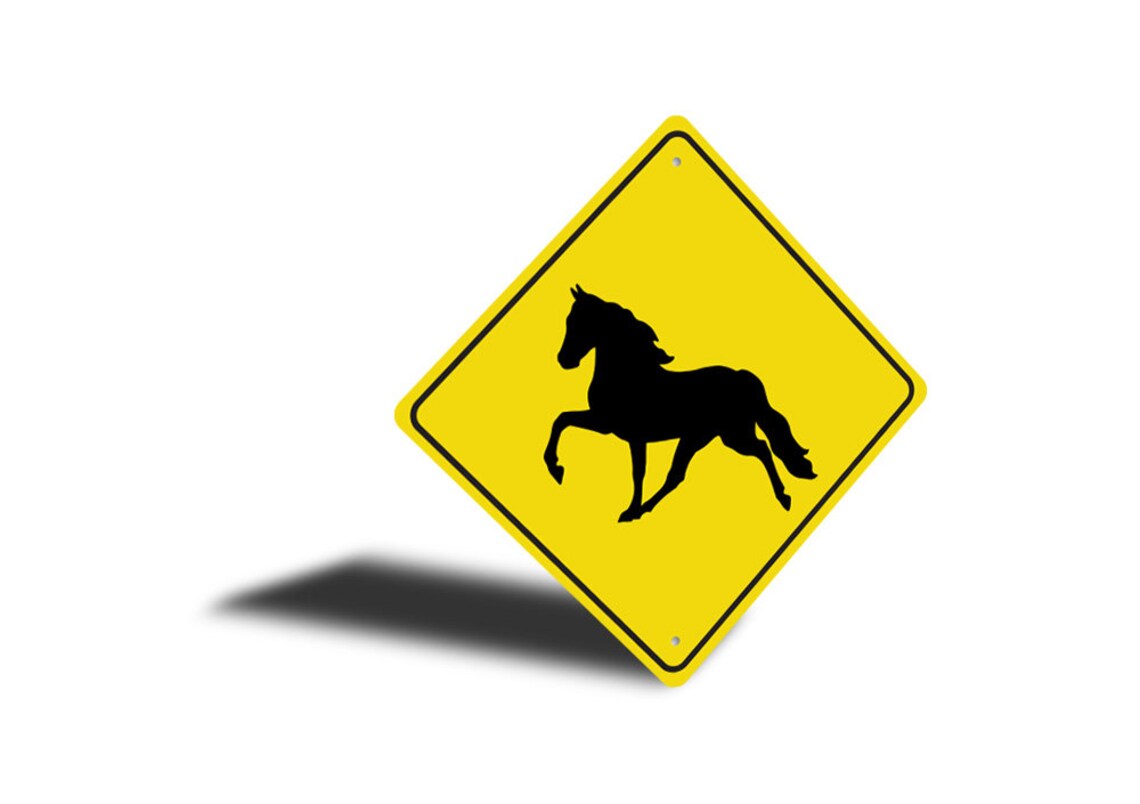 Horse Crossing Sign Horse Crossing Horse Crossing Diamond | Etsy