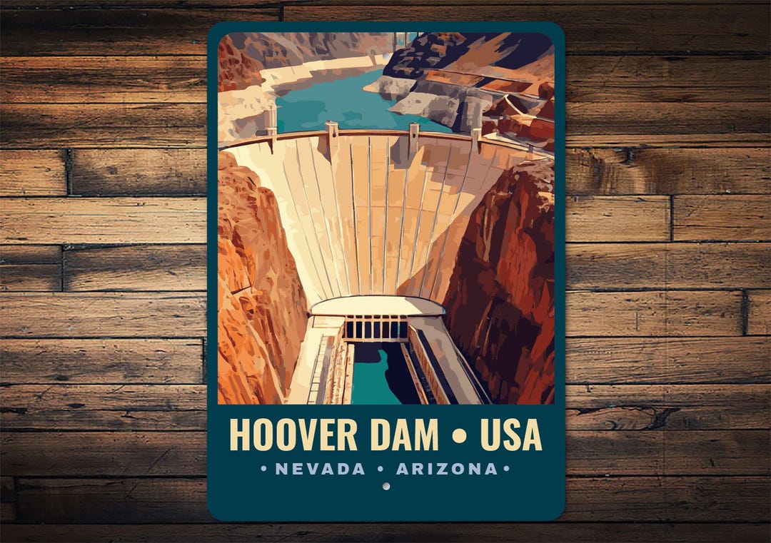 Hoover Dam Metal Sign, USA Landmark Sign, Nevada Wall Decor, Nevada ...