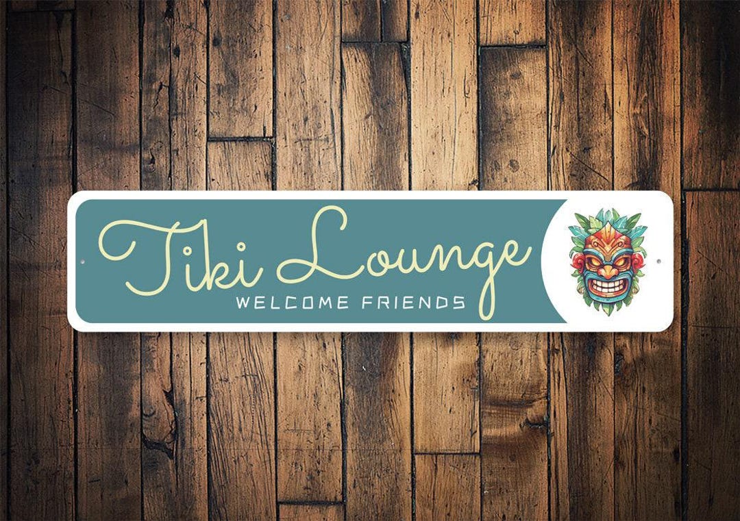 Tiki Lounge Sign, Welcome Signs, Hawaiian Bar Sign, Tiki Bar Decor ...