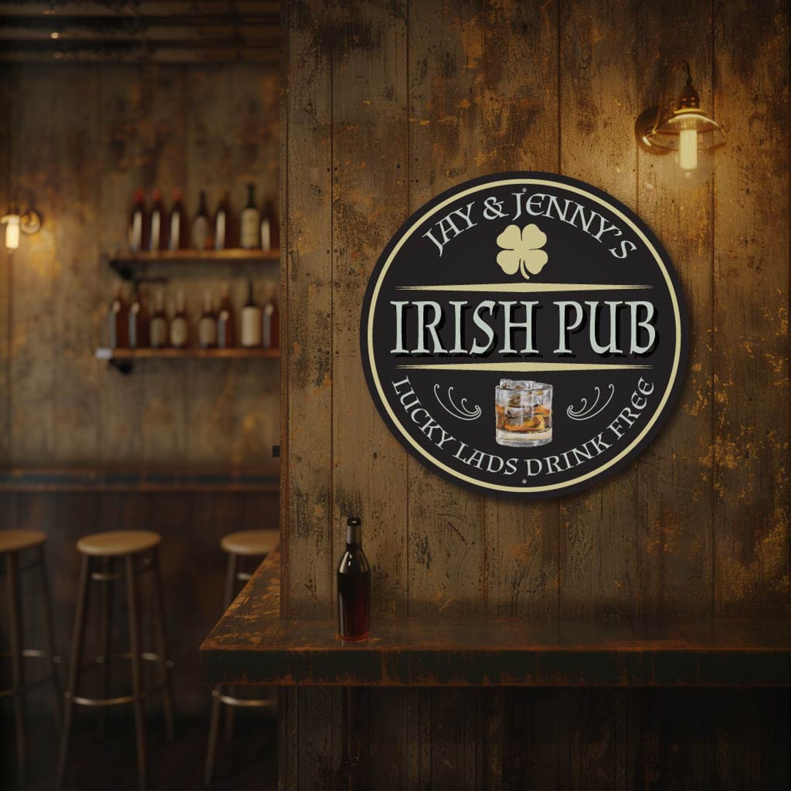 Custom Irish Pub, Whiskey Irish Bar, Irish Whiskey Pub, Decor for Irish ...
