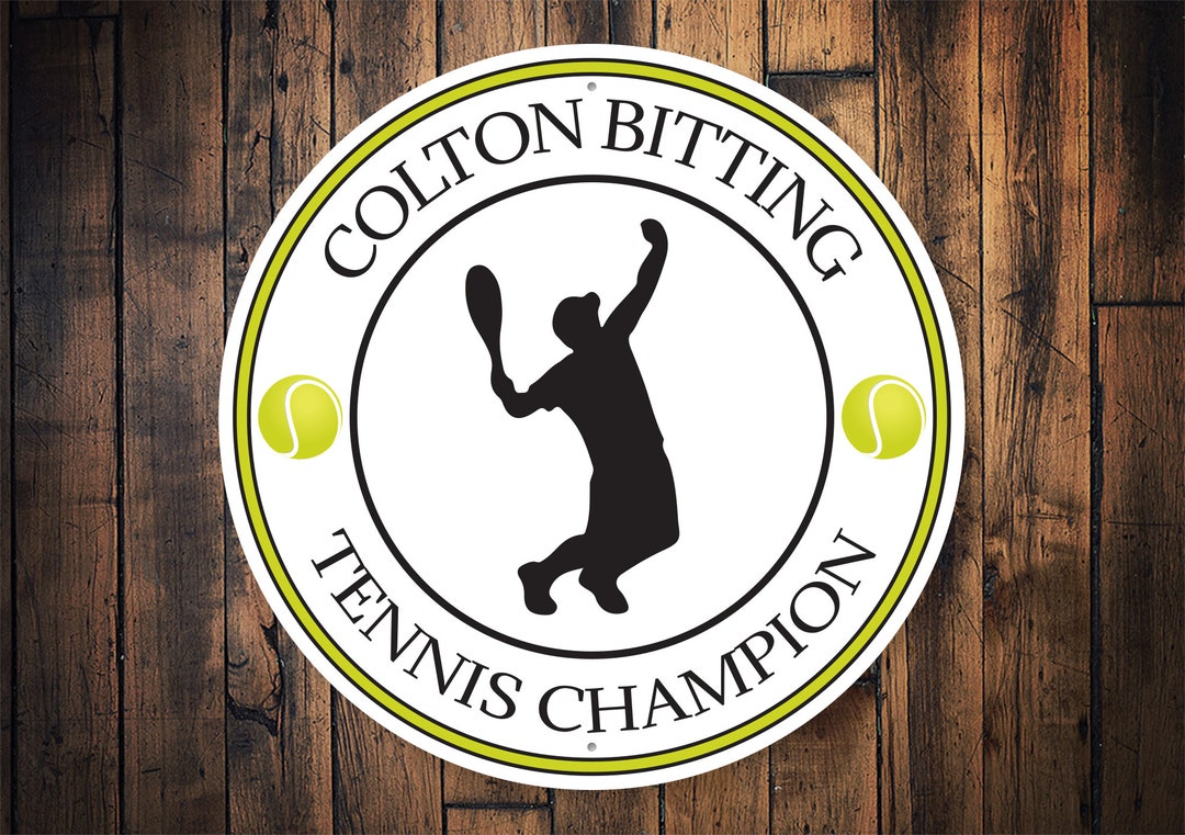Tennis Champion Sign, Personal Tennis Sign, Tennis Gift Sign, Tennis ...