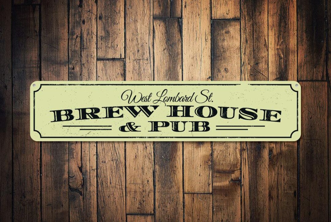 Pub & Brewhouse Sign, Bar Location Sign, Custom Bar Sign, Metal Beer ...