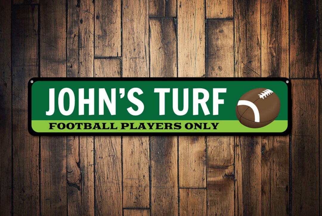 Football Turf Sign, Personalized Kid Name Room Sign, Football Players ...