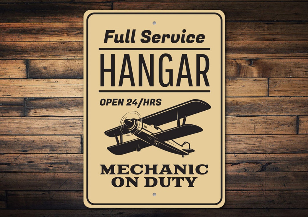 Full Service Hangar, Hangar Sign, Airplane Decor, Airplane Hangar Sign ...