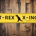 T-rex X-ing Sign, Custom T-rex Crossing Kid Room Sign, Dinosaur Lover ...