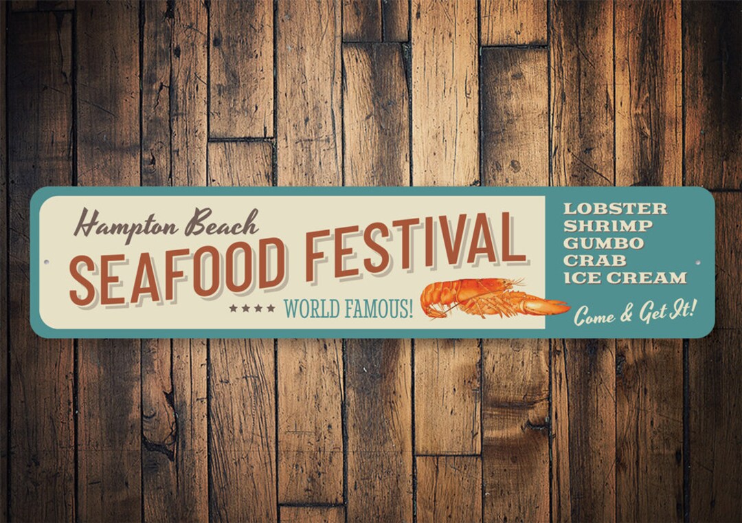 Seafood Festival Sign, Seafood Signs, Food Festival, Aluminum Beach ...