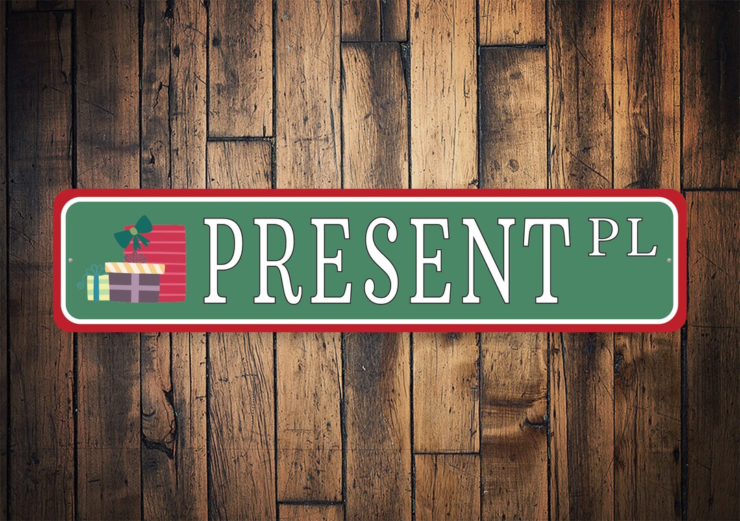 Present Place Sign, Present Sign, Present Decor, Decor for Christmas ...