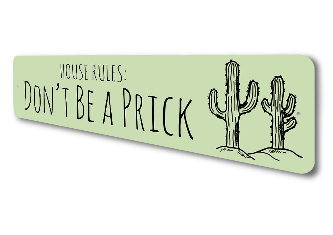 Funny House Rules Sign Funny Humor Gift Funny Cactus Gift - Etsy
